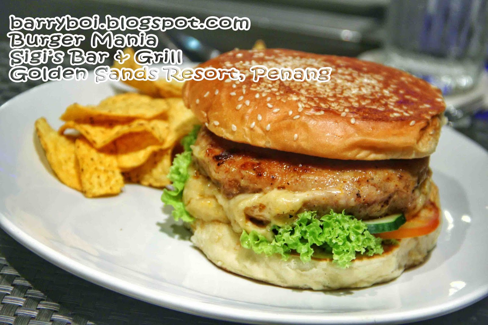 Durian Cheese Chicken Burger at Sigi's Bar & Grill at Golden Sands ...