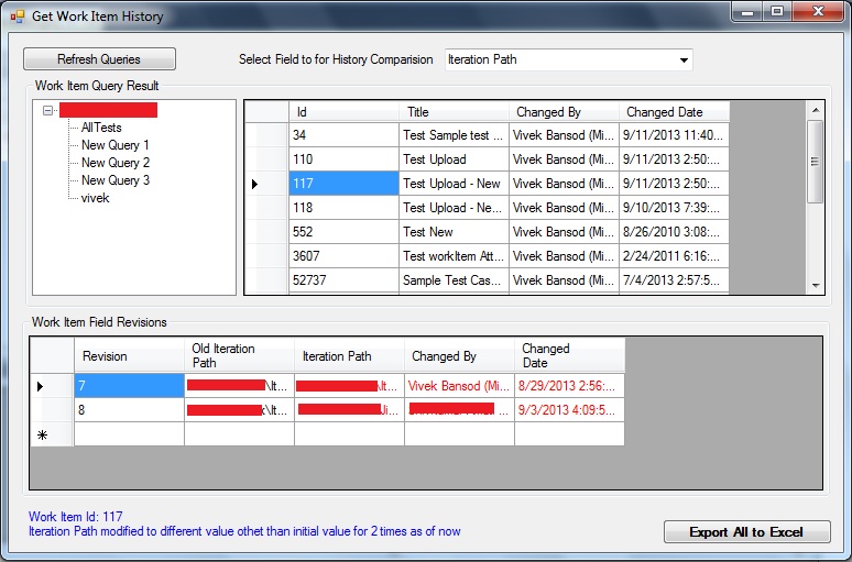 Tfs Api Get Work Item History Revisions For Parituclar Field