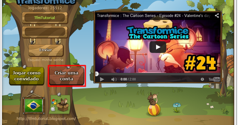 Transformice Tutoriais: Como Criar uma Conta no Transformice Brasil