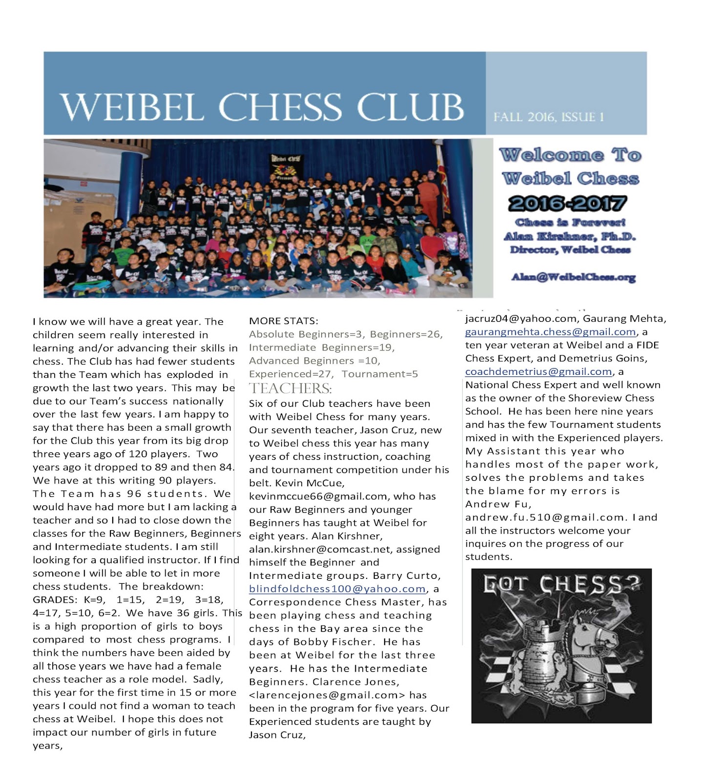 Weibel Chess: 2016