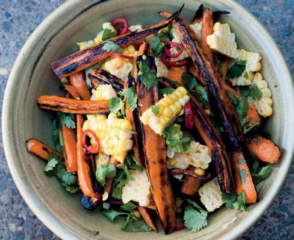 Caramelised Carrot, Corn and Coriander Salad recipe - All in one recipes