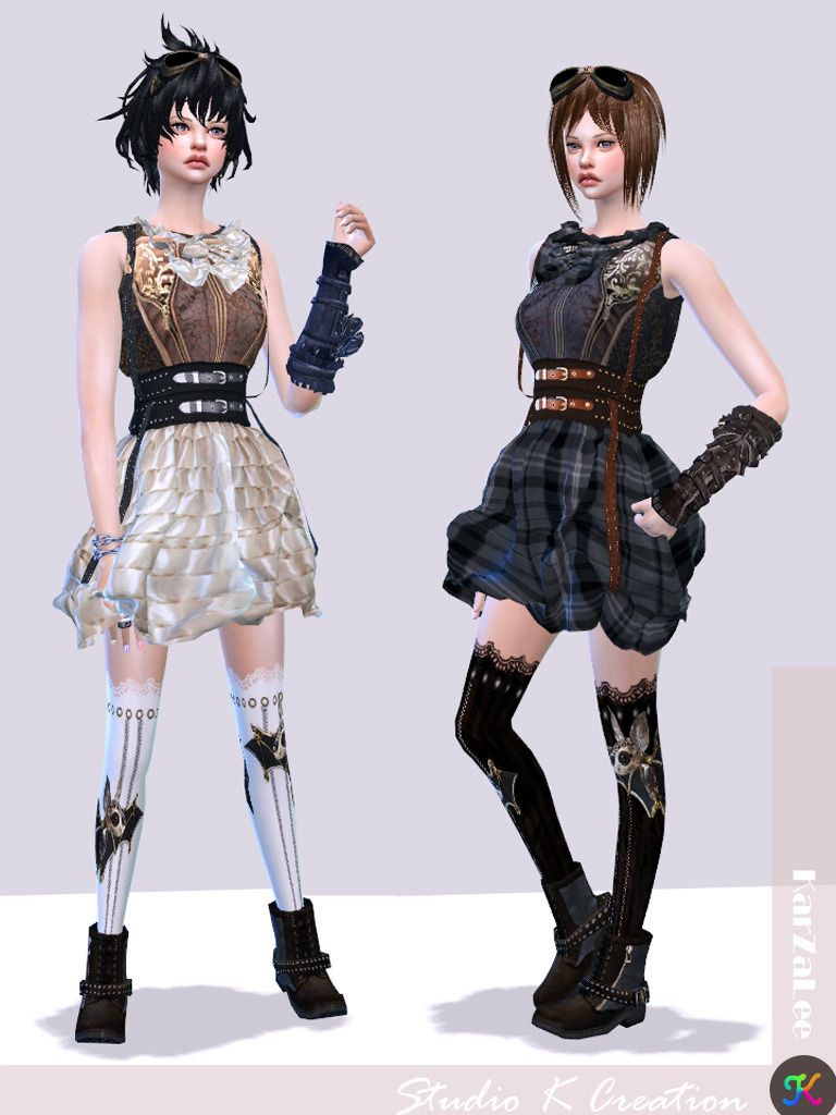Sims 4 CC's - The Best: Steampunk outfit set 1 by Studio-K-Creation