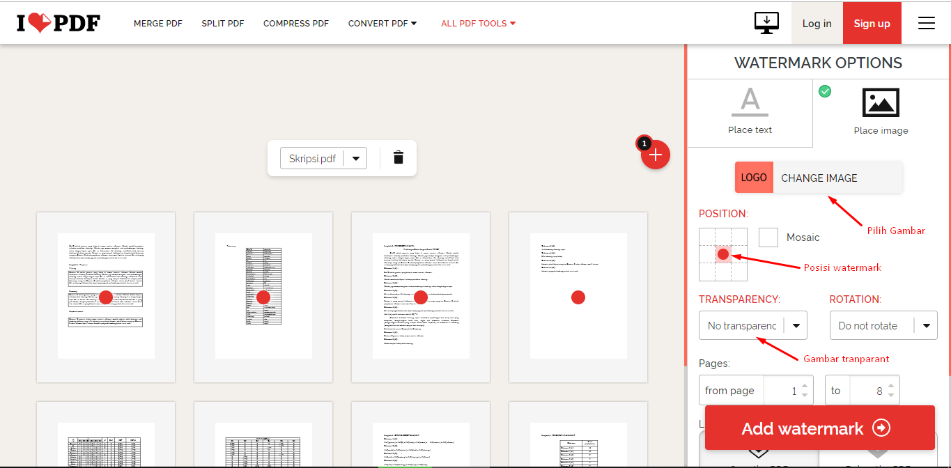 Cara Mudah Menambahkan Watermark Dokumen PDF Skripsi | WeBaik