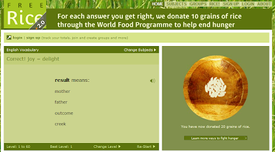 Games for Learning Reviews: Free Rice Online Game