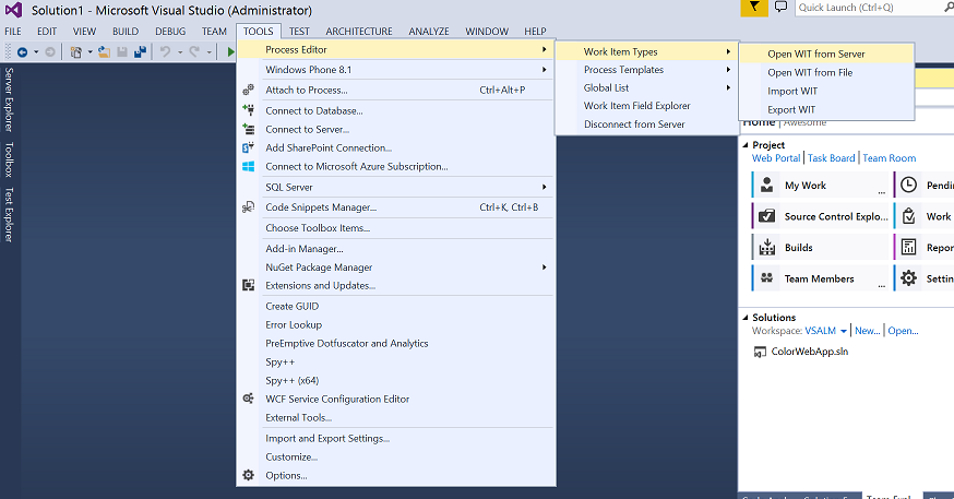 TFS Work Item Customization using TFS Power Tool: Part 3 - TFS Solutions