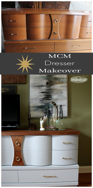 ART IS BEAUTY: Gray and Gold Distressed HoneyComb Stencilled Dresser ...