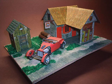 Papercraft - Vintage Service Station - Papercraft4u | Free Papercrafts ...