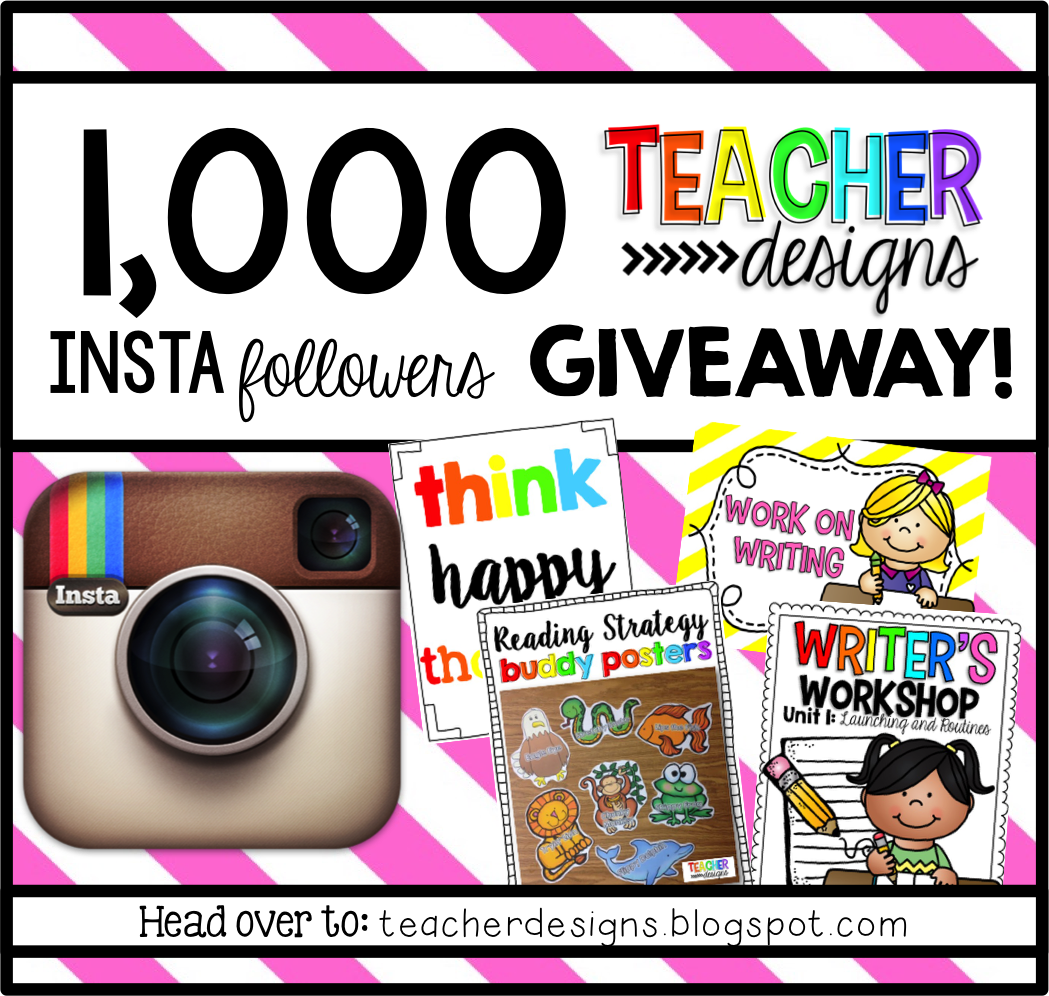 Teacher Designs: 1,000+ Follower Giveaway!