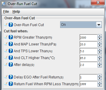 Mega Miata: Acceleration Enrichment and Over-Run Fuel Cut