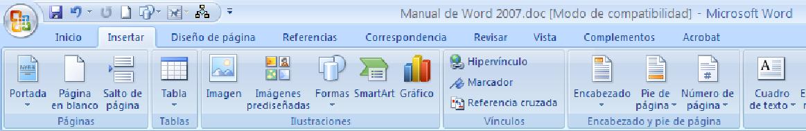 Microsoft Word 2007 Ficha Insertar De Microsoft Word 2007 - Riset