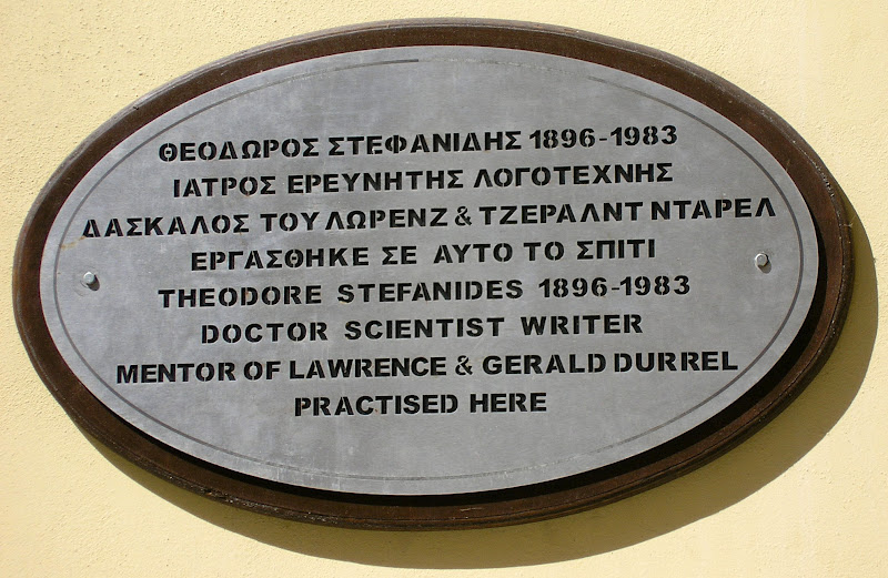 Corfu Blues and Global Views: Dr. Theodore Stephanides, Corfu Plaque