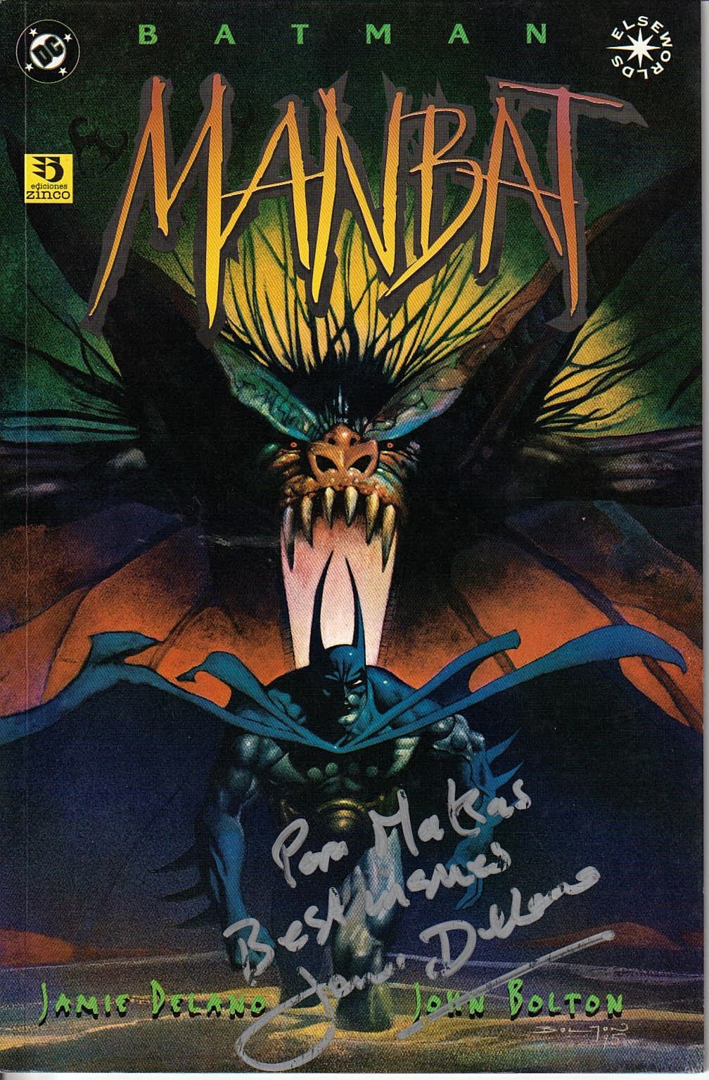 Comics firmados por sus autores: Manbat 1 por Jamie Delano