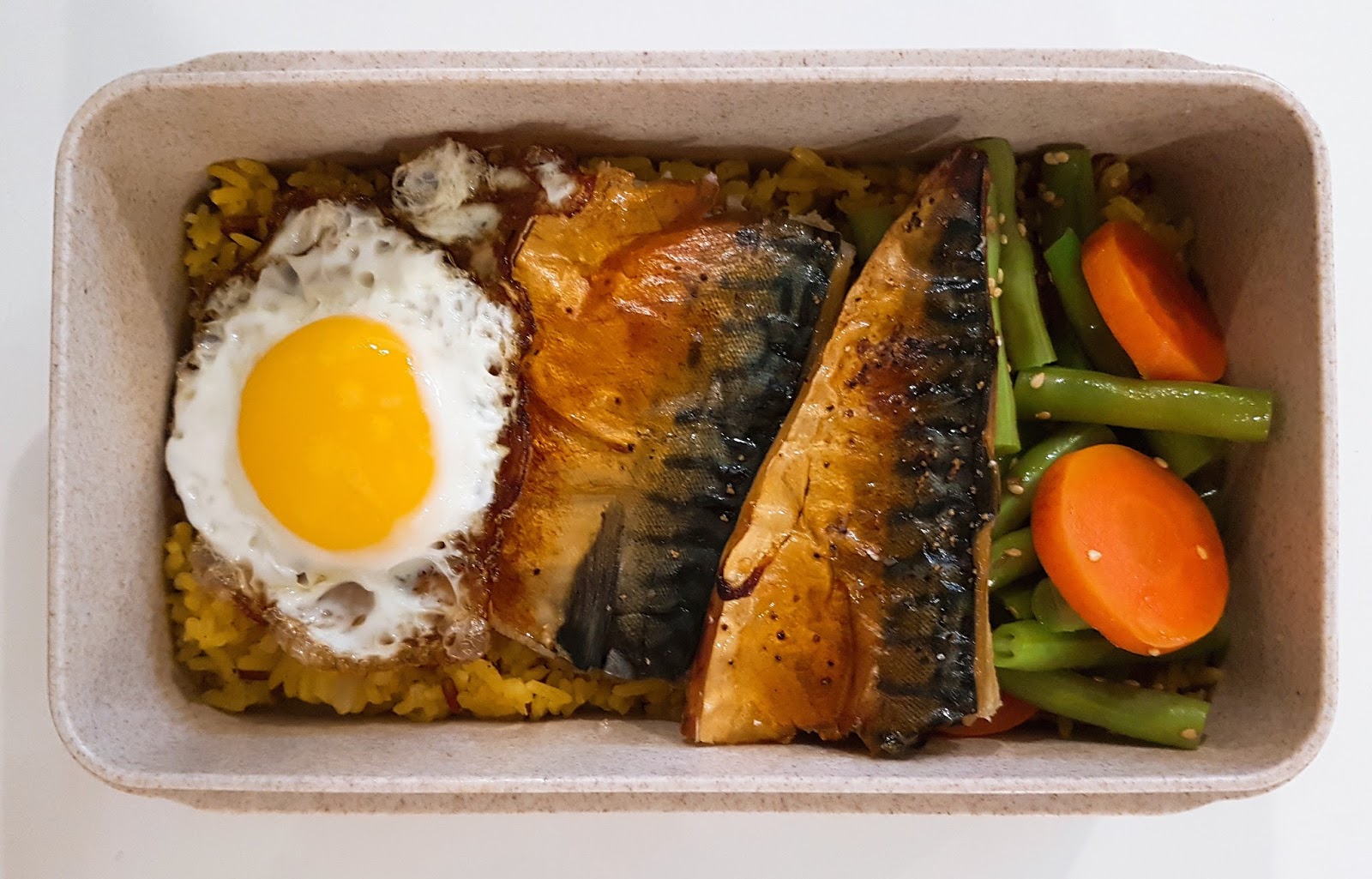Bento #202 - Grilled saba with sunny side up | Bento for Love