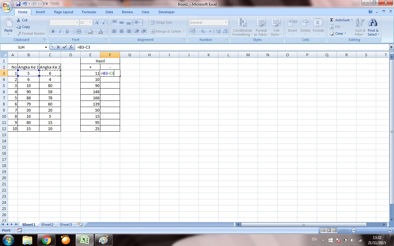 Tutorial Microsoft Excel Penjumlahan | TUTORIALWORKING.BLOGSPOT.COM