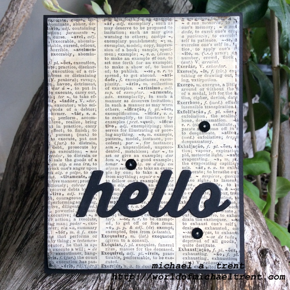 World Of Michael Trent: How To Make A "Hello" Card With A Book Page or ...