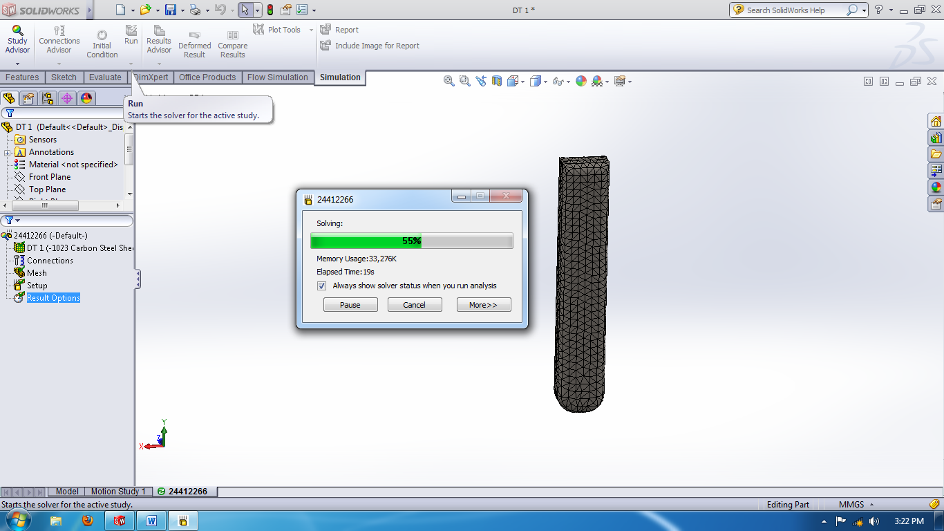 Drop Test Analysis Menggunakan SolidWorks 2012