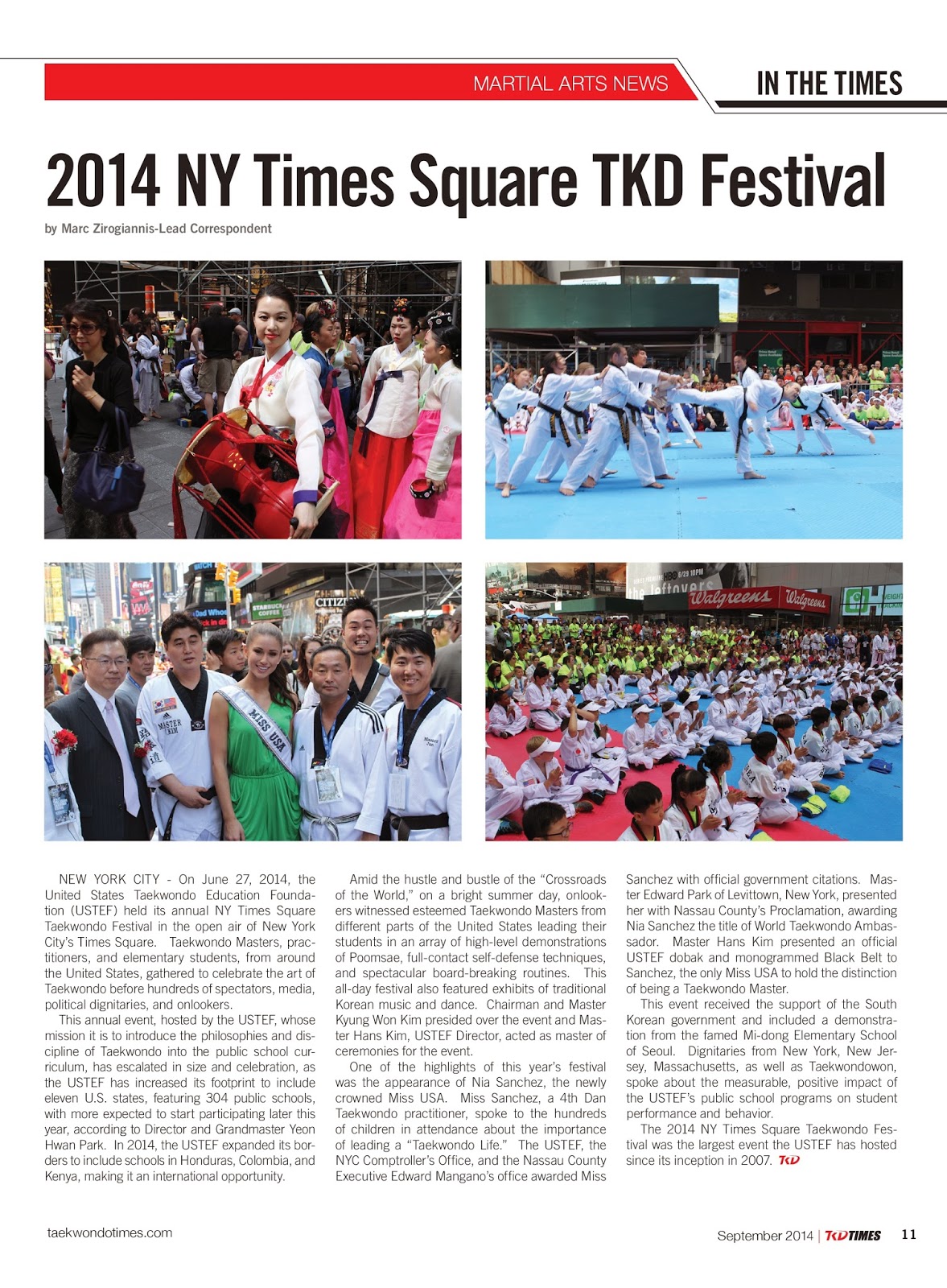 YH Park Taekwondo Academy News: September 2014 Taekwondo Times Magazine ...