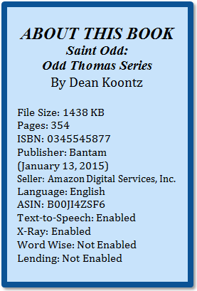 Sharon's Love of Books: Saint Odd: The Climax of the Entire Odd Thomas ...