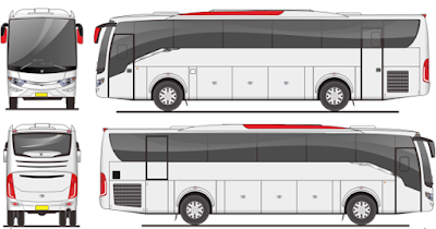 Blueprint bus Infinity Trisakti | Membuat Model bus dengan Zmodeler dan ...