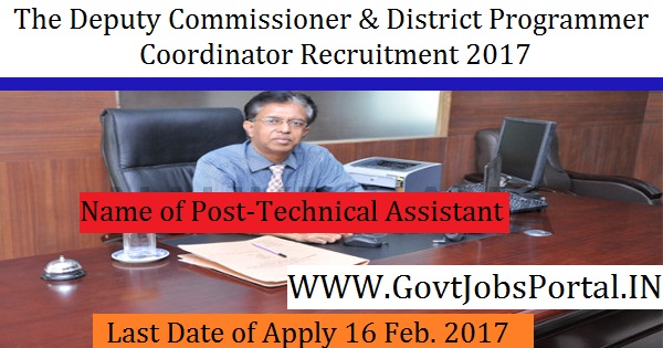 The Deputy Commissioner& District Programmer Coordinator Recruitment ...