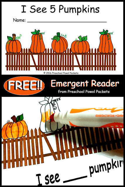 {FREE} Easy Emergent Reader: Counting Pumpkins | Preschool Powol Packets