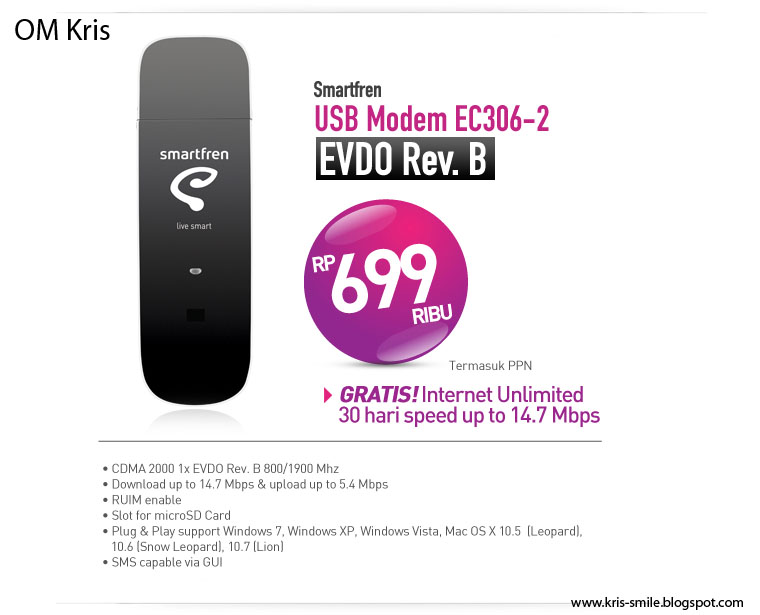 Tentang USB Modem Rev.B Smartfren EC306-2 dan AC2791 | OM Kris