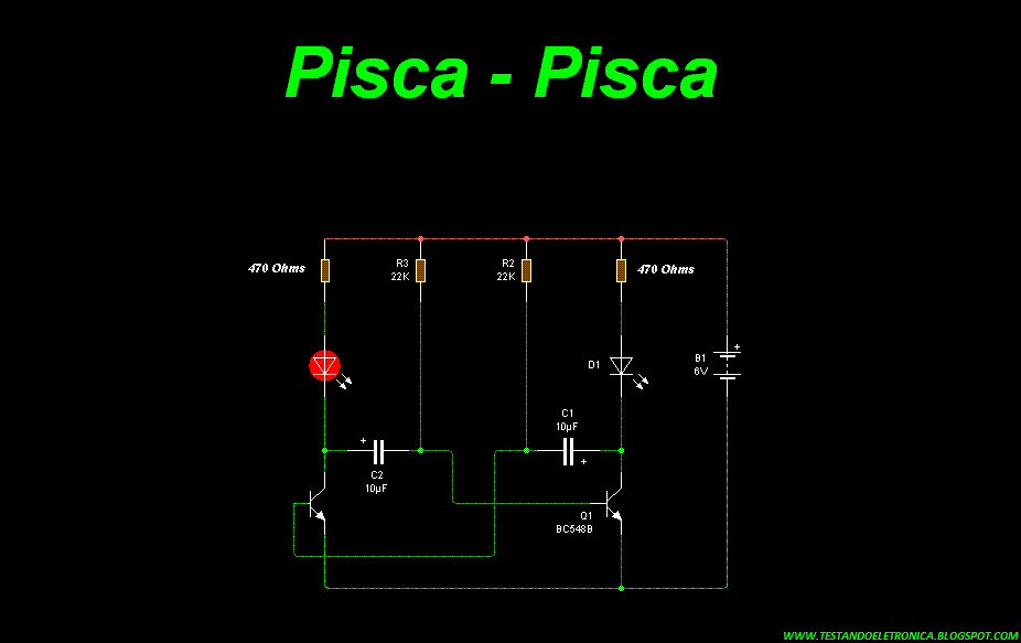 Estudando e Praticando Eletrônica: Pisca - Pisca com dois Leds
