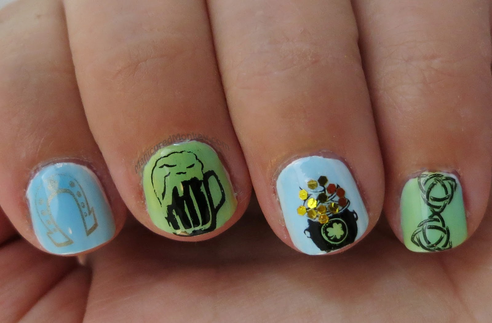 The Manicured Monkey: OPI: Sheer Tints - St. Patty's Day Mani