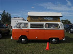 Relaxshacks.com: An Orange VW minibus/magic bus- a classic camper on ...