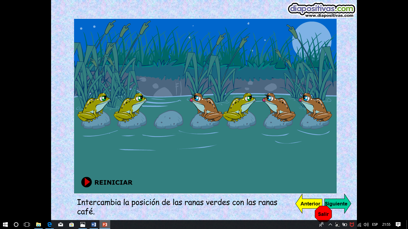 Resolucion de Pruebas de Lógica: Algoritmo I: Ranas y Sapos.