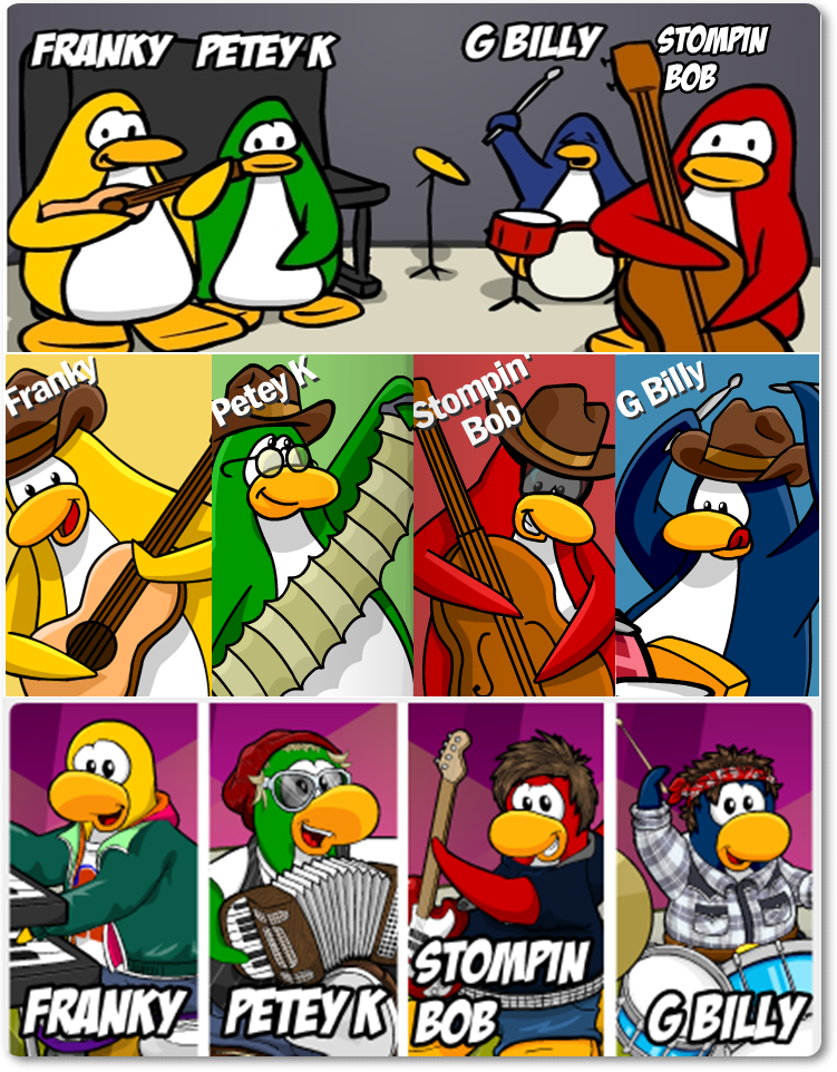historia de los personajes de club penguin