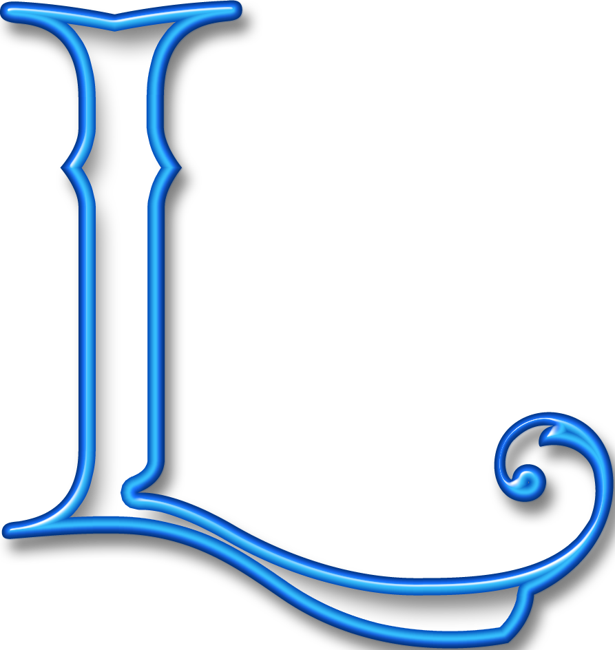 Blindada por Deus: Alfabeto decorativo AZUIS EM PNG