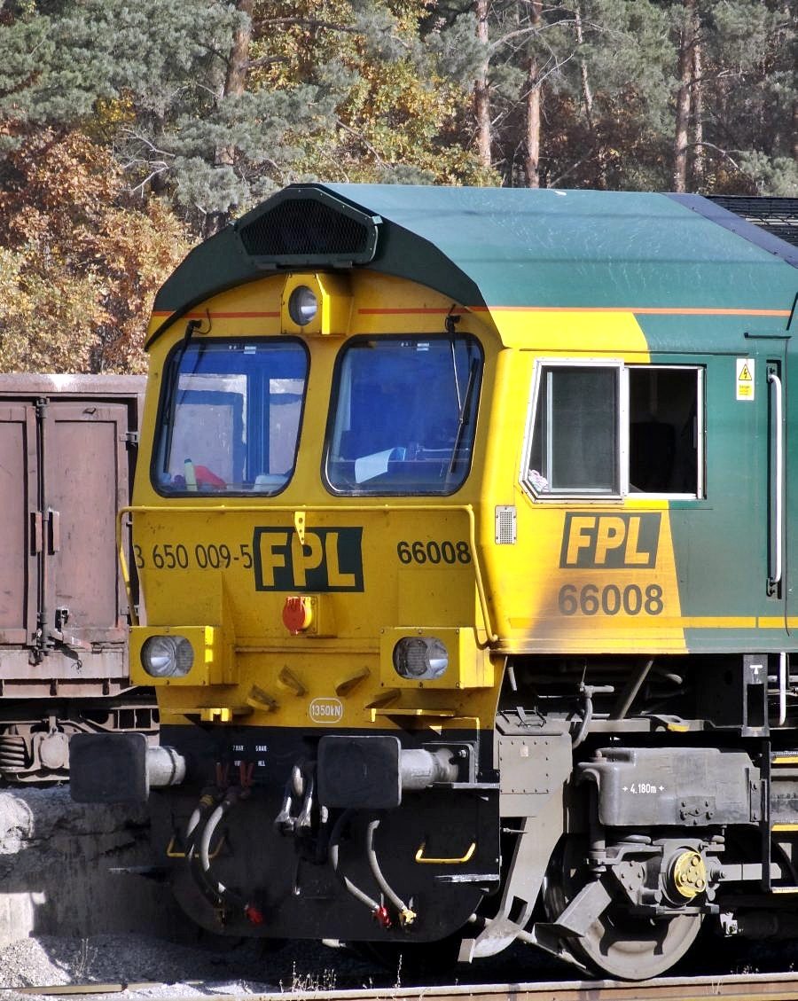 Class 66008 FPL z wagonami Eamnoss11 na towarowym Rembertowie | Torowy