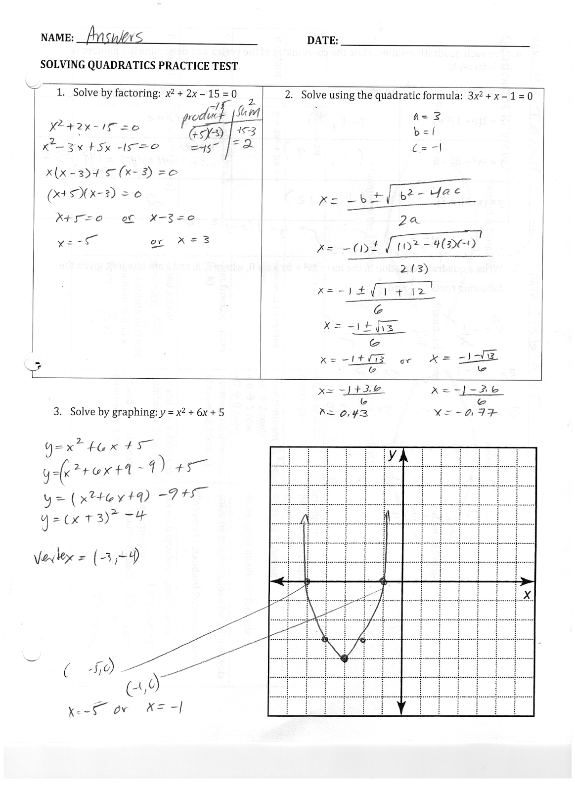 MPM2D1: Answers