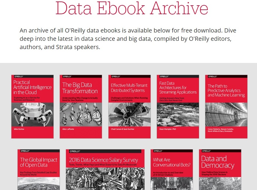 O’Reilly data ebooks is available below for free download