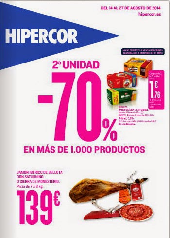 me gusta ahorrar: 2ª ud al 70% en HIPERCOR
