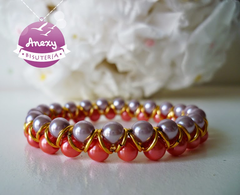 Pulsera doble de perlas #0F5 - Bisutería y Accesorios Anexy