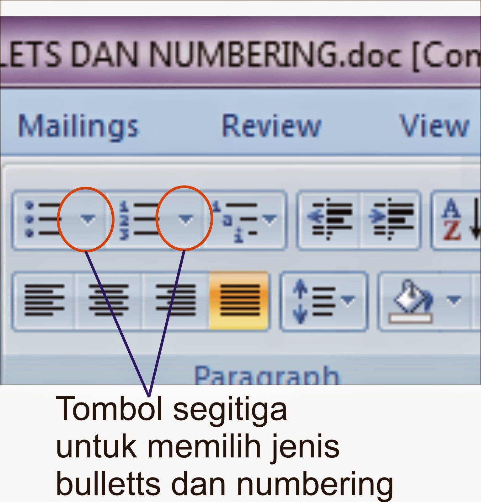 Menggunakan Bullets And Numbering Dalam Microsoft Word - Belajar ...