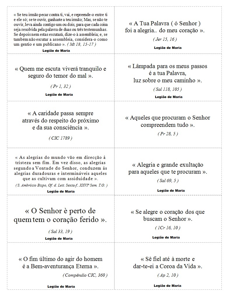Legião de Maria - Curia Maria Assunta: Mensagens da biblía para ...