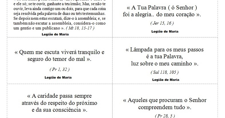 Legião de Maria - Curia Maria Assunta: Mensagens da biblía para ...