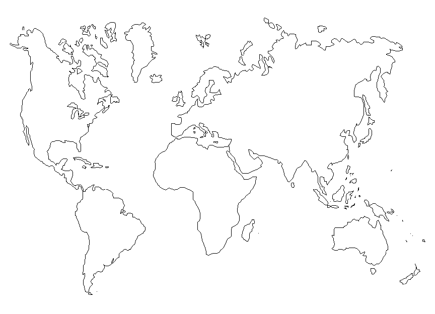 Mapa Del Mundo En Blanco