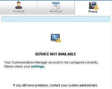 IPT Buzz: Service Not Available in WebEx Connect