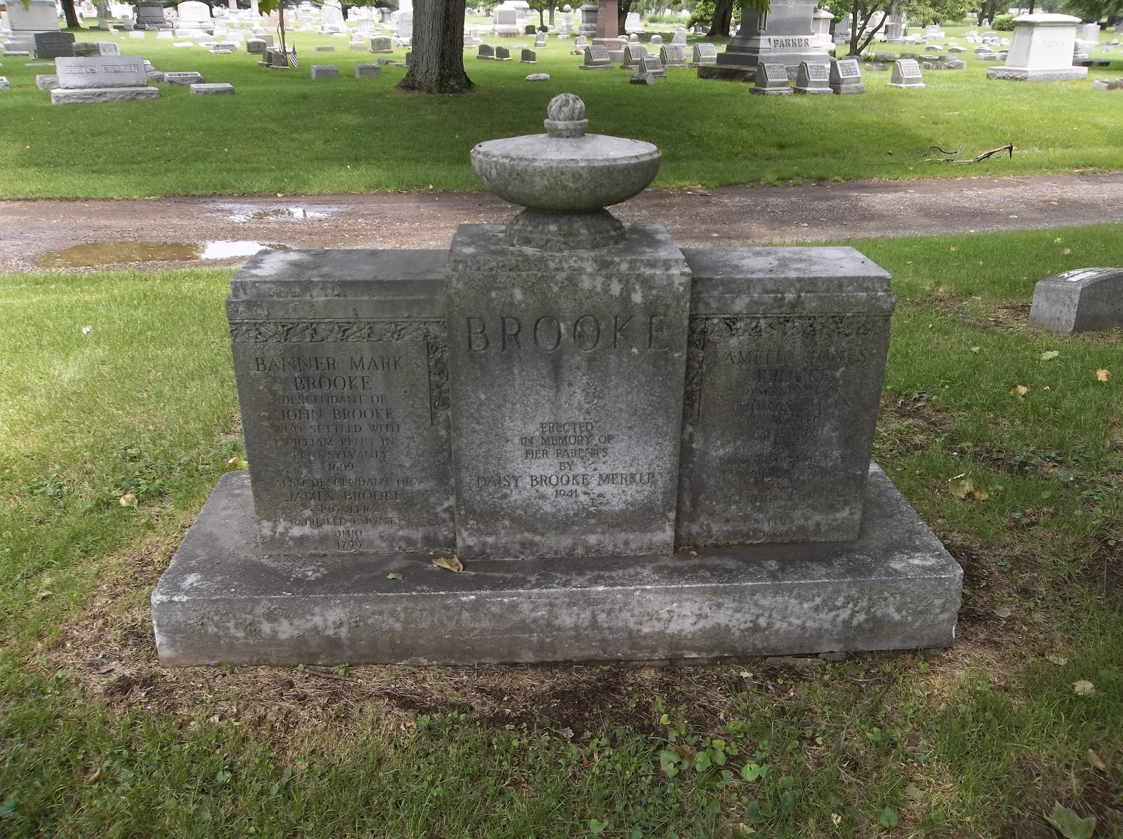 Travels of a Hobgoblin Taphophile: Brooke Family Marker - Green Lawn ...