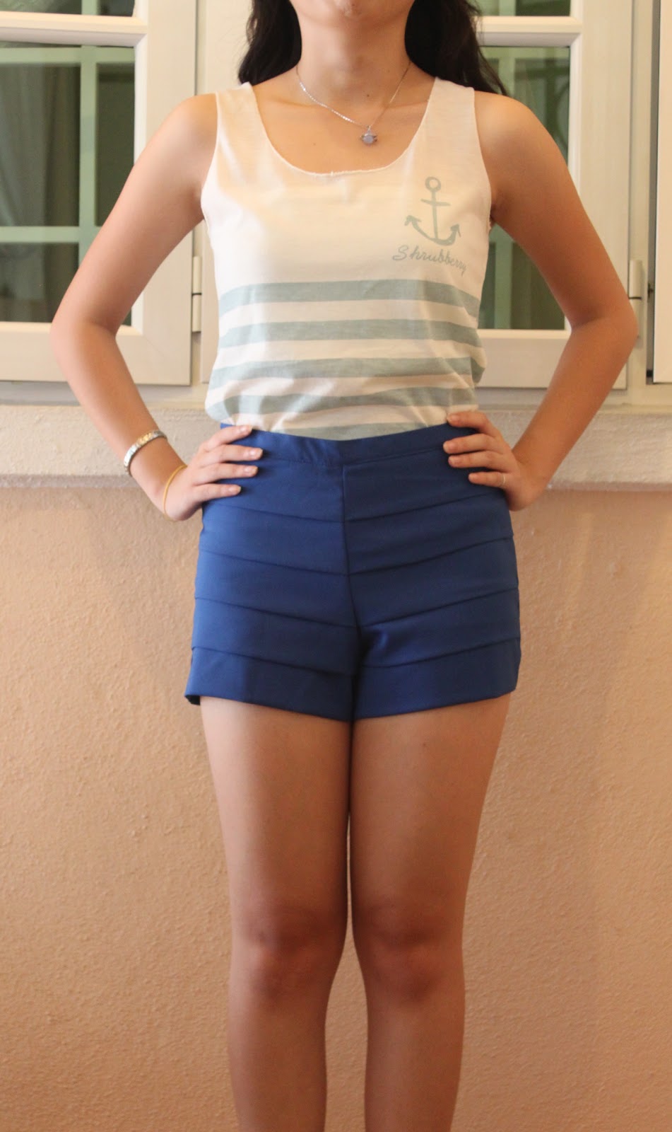 Sequins for Breakfast: Cottony Tank Top, High Waist Layered Shorts ...