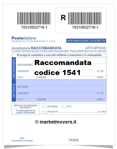Codice raccomandata 1541