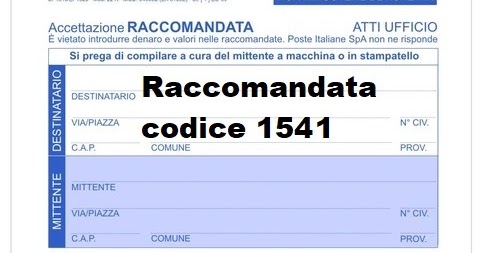Codice raccomandata 1541