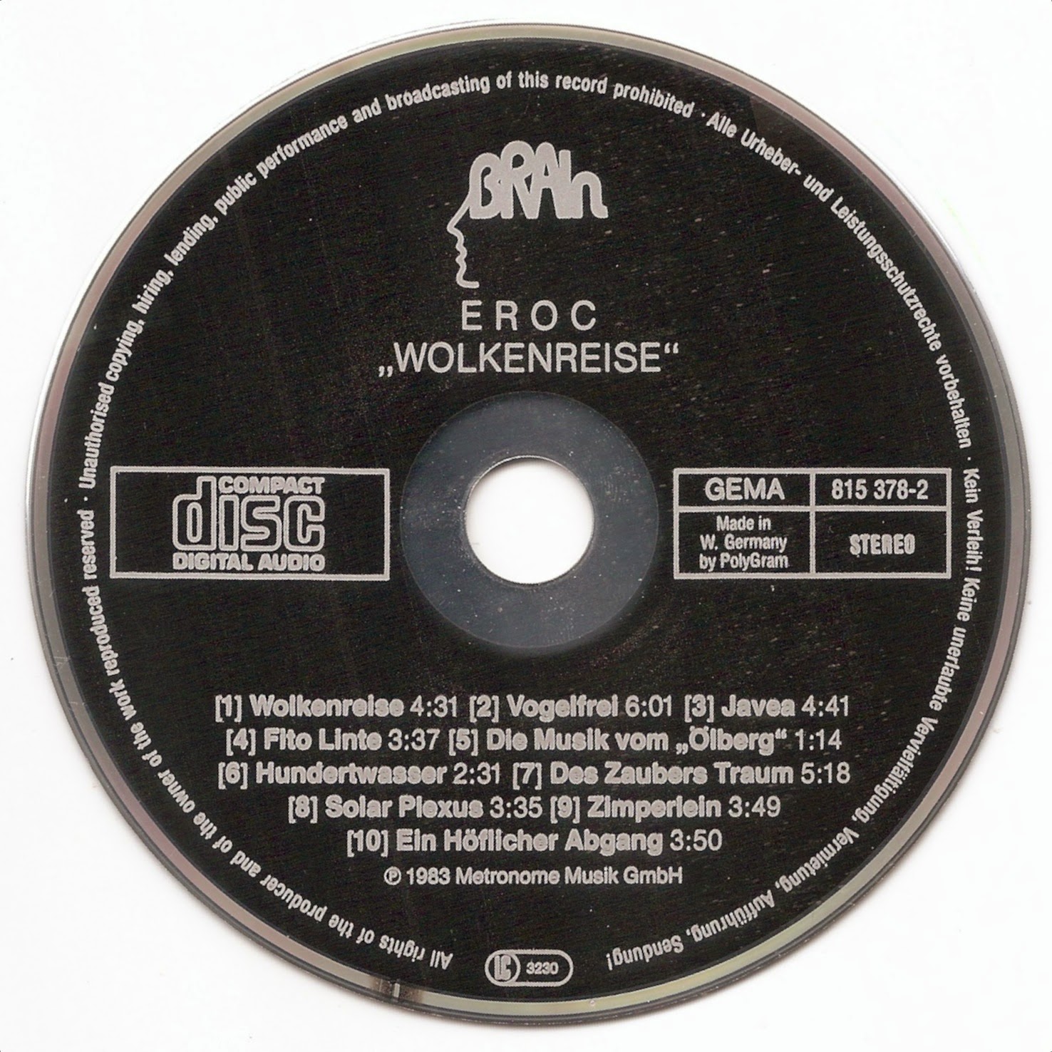 The First Pressing CD Collection: Eroc - Wolkenreise
