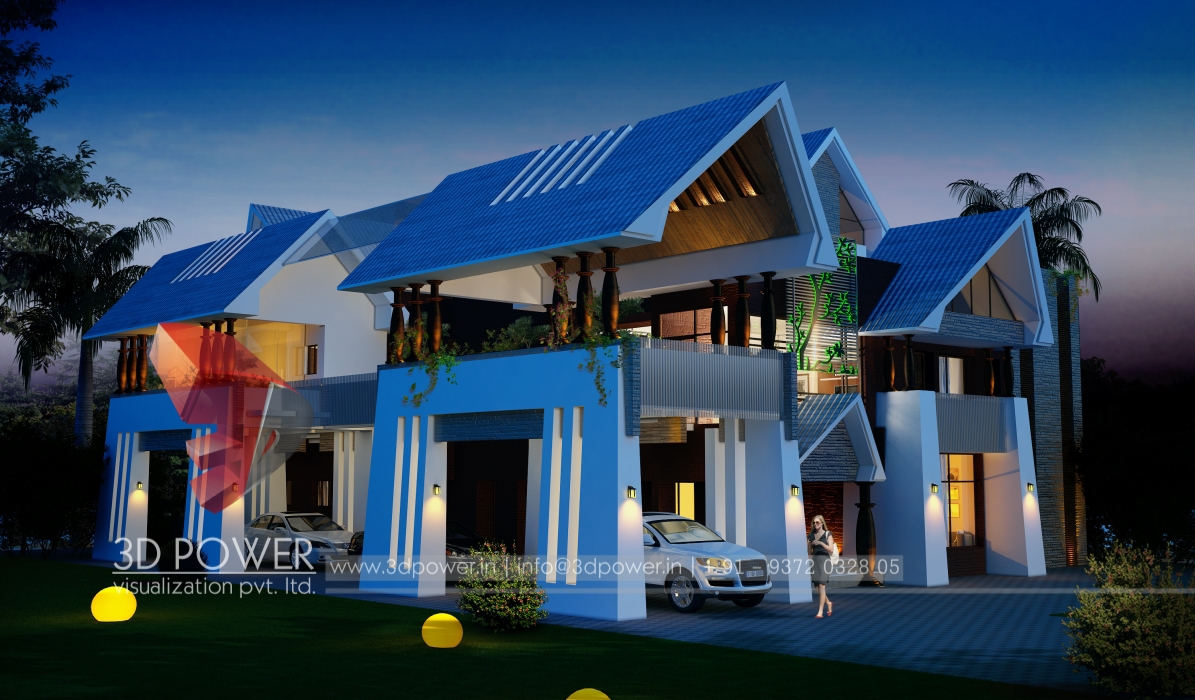 Ultra Modern Home Designs | Home Designs: 3D Exterior Home Design Night ...