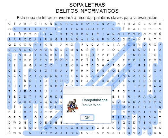 El cuaderno de Mi pez: sopa de letras de delitos informáticos