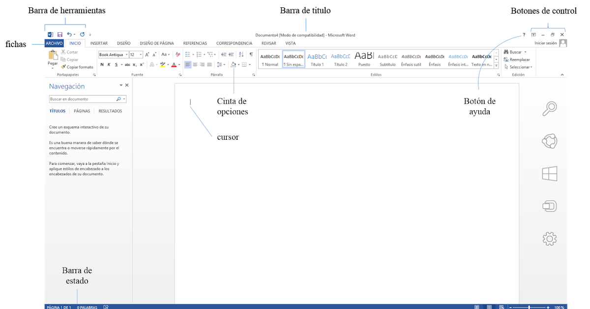 Diseño en Informática I: interfaz gráfica de word